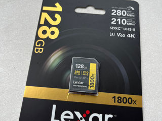 Card Lexar 128GB V60 UHS-II (Gold) Nou