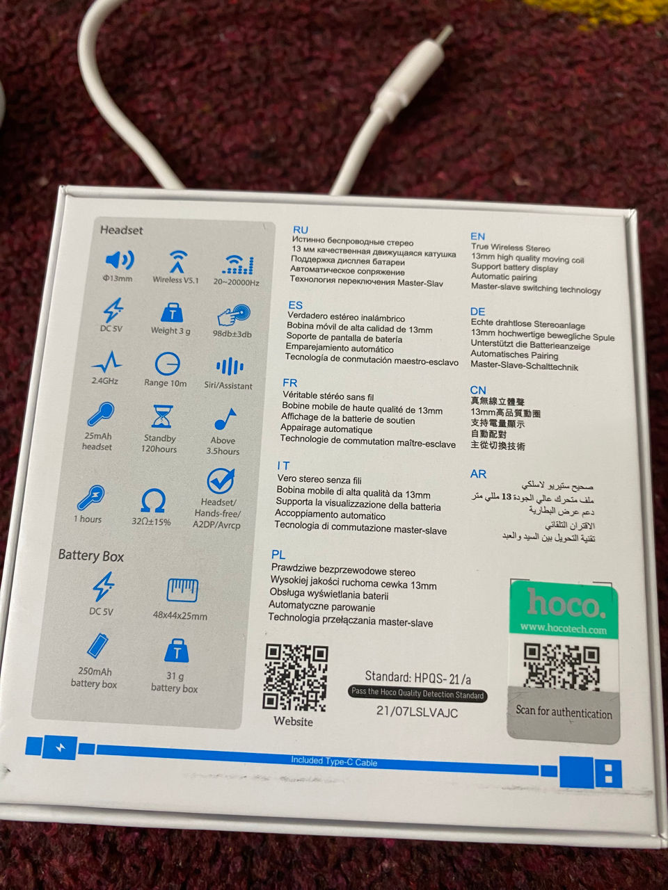 Hoco EW08 ( Stereo Headset)