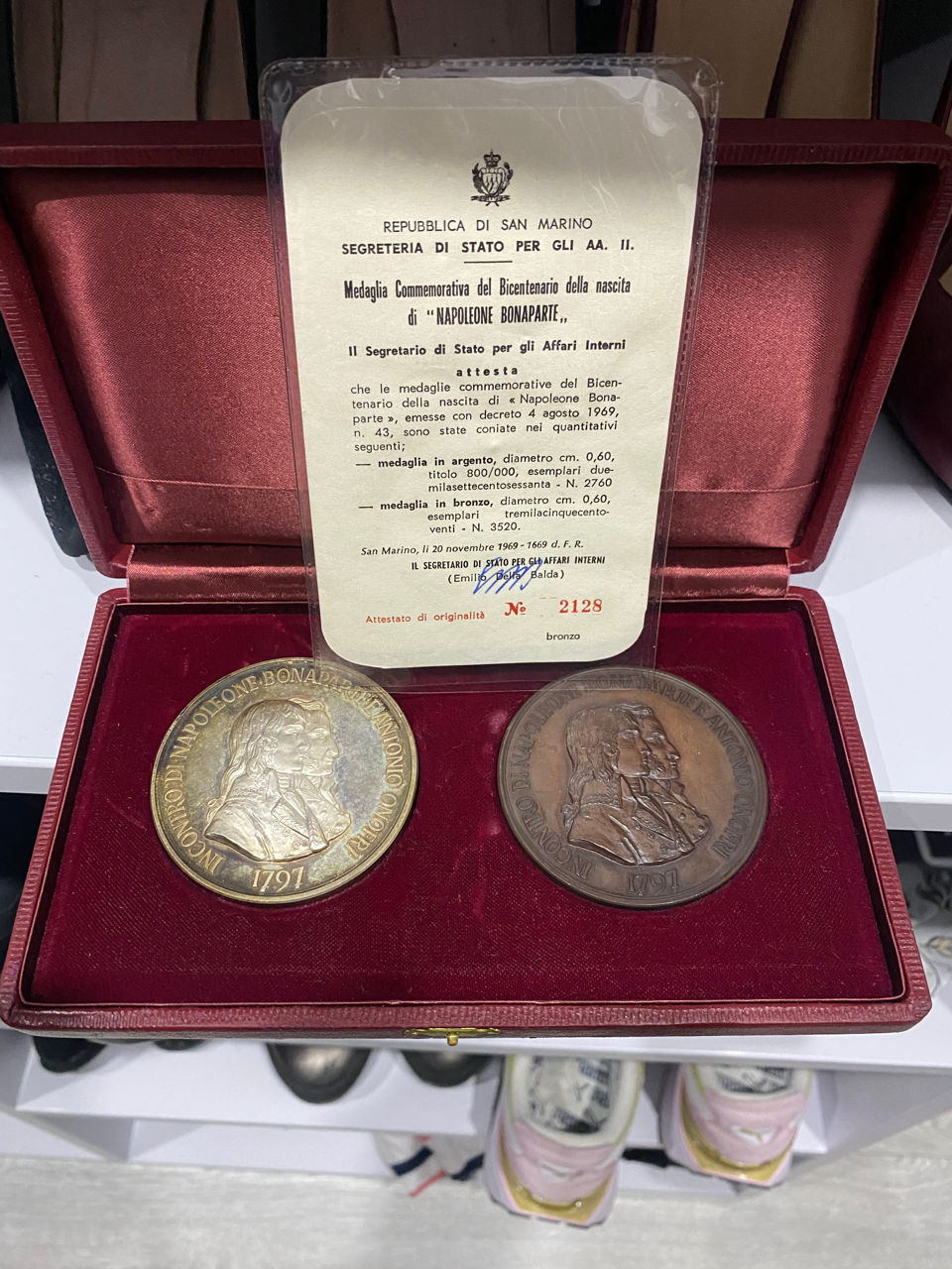 Moneda Argint + Moneda Bronz , 100 gr moneda argint proba 800