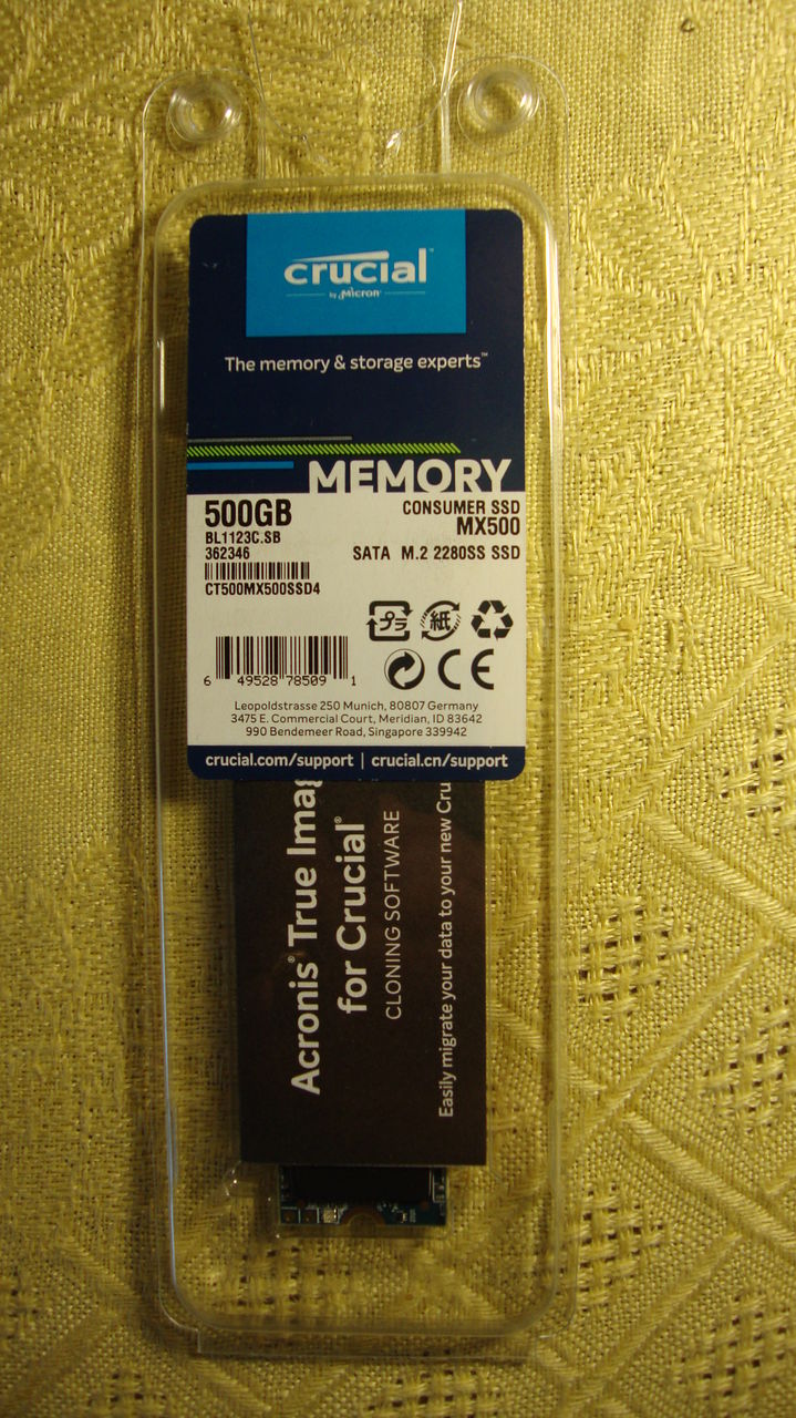 SSD CRUCIAL MX 500, 500 GB, SATA M2, 2280SS, NOU, sigilat – 1200 lei