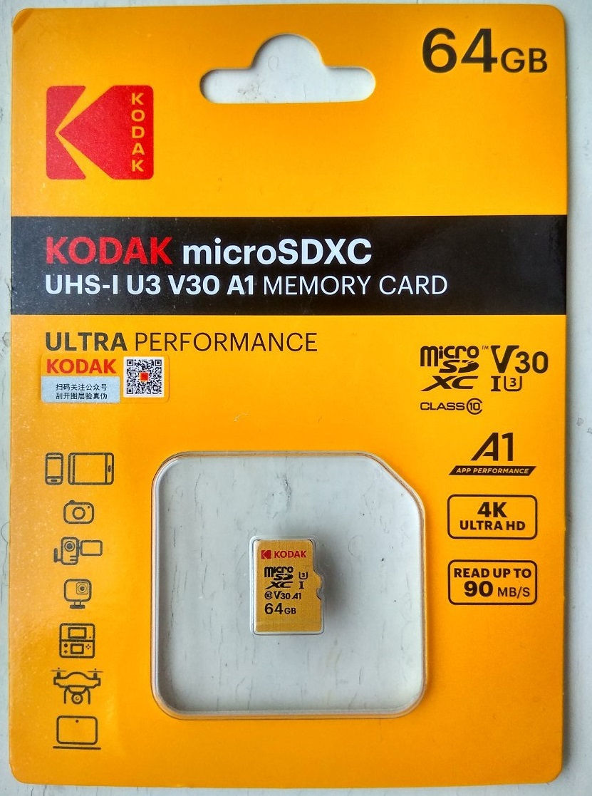 MicroSD Kodak 64Gb, 128Gb