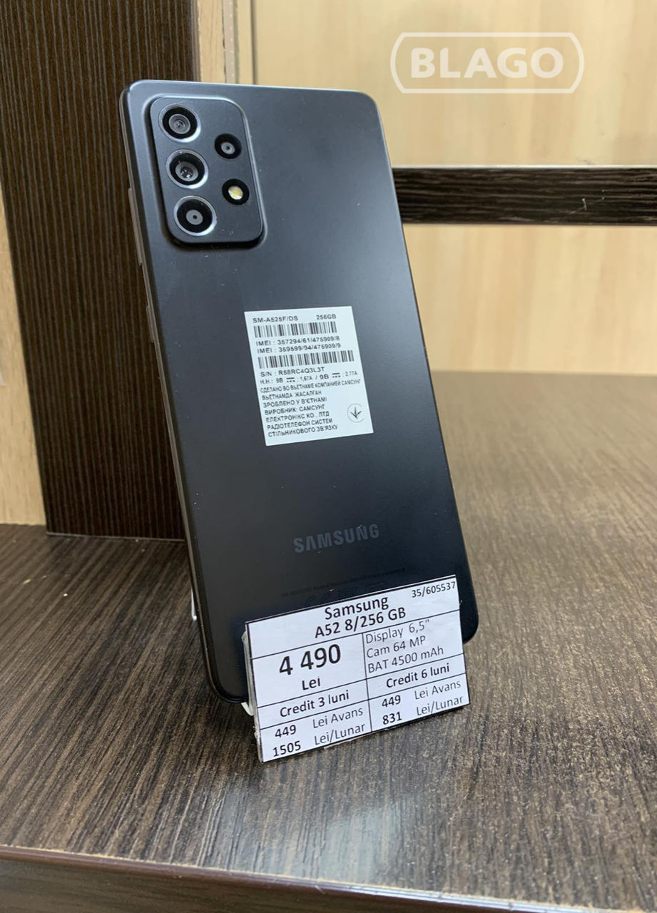 Samsung Galaxy A52 8/256 Gb 4490 lei