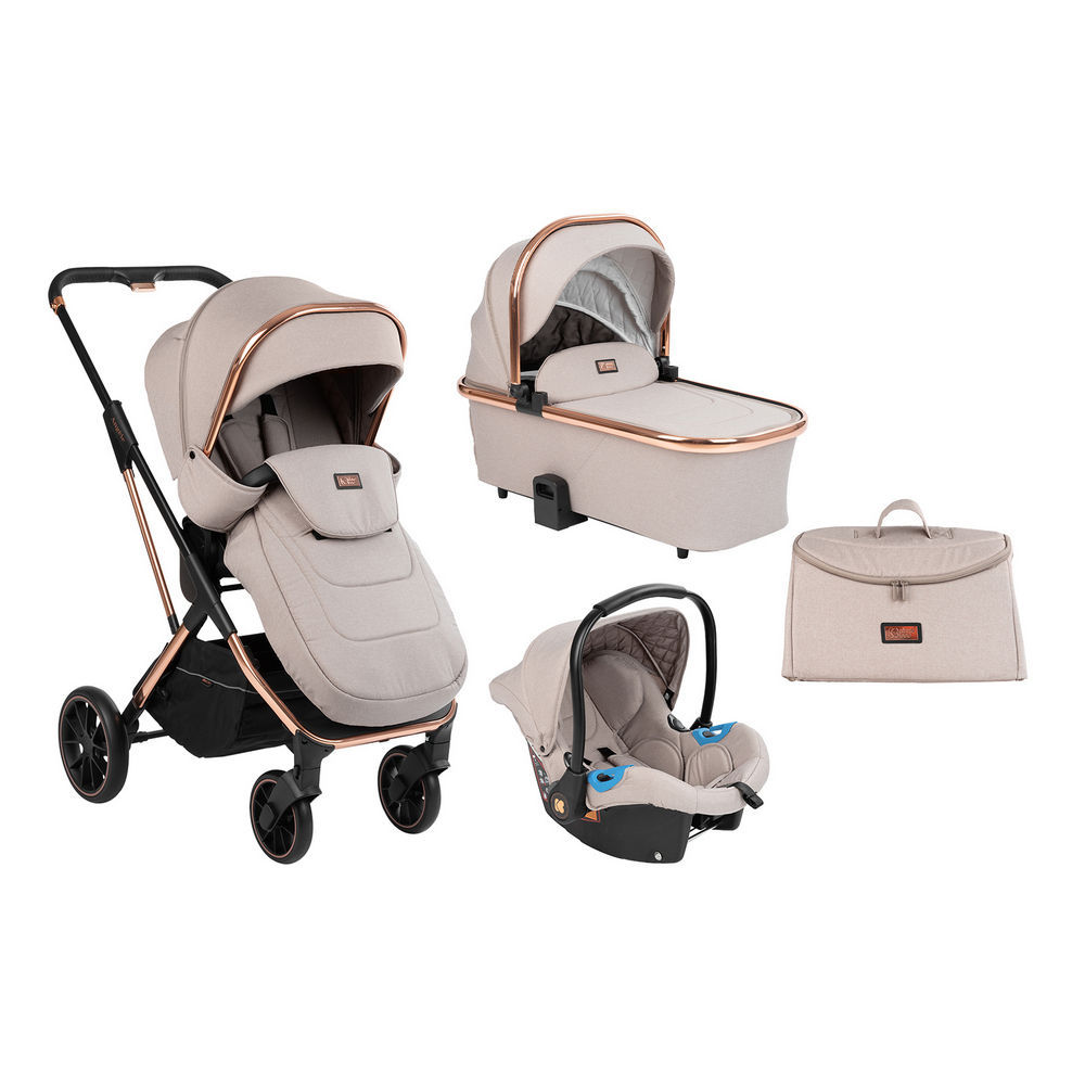 Stroller Kikka Boo 3 In 1 Angele, Chrome Beige