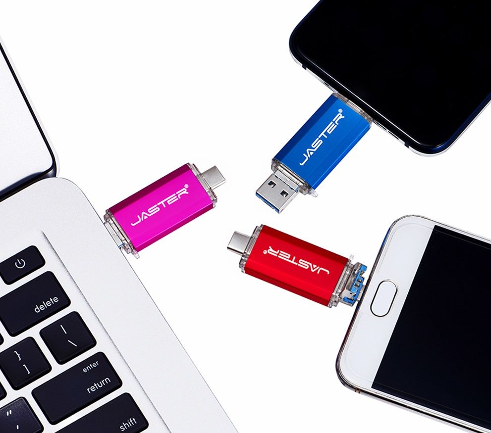 Многофункциональная флешка USB 3.0, MicroUSB и type C