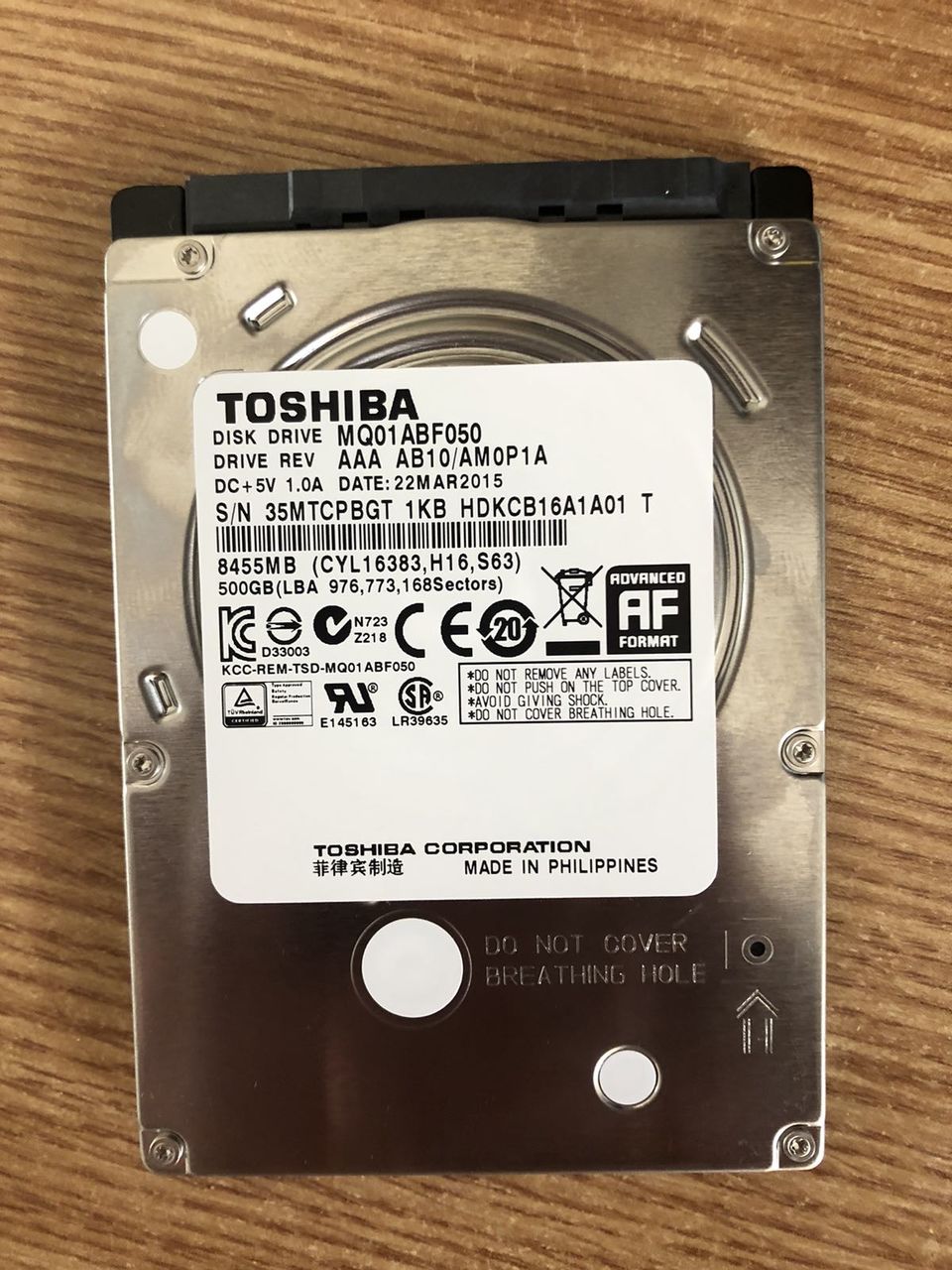 Toshiba 2.5 HDD 500 GB Ideal