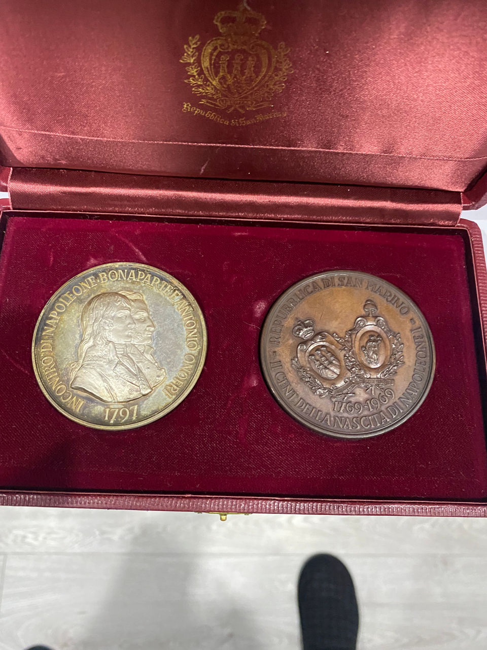 Moneda Argint + Moneda Bronz , 100 gr moneda argint proba 800