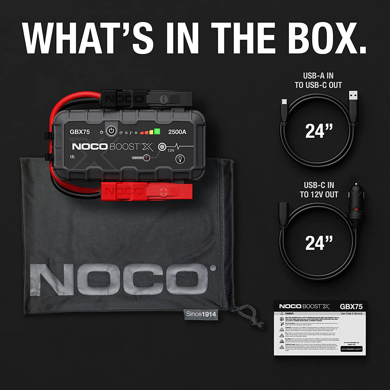 Jump starter Noco Boost X GBX75 2500 Amp 8.5L benzina 6.5L motorina