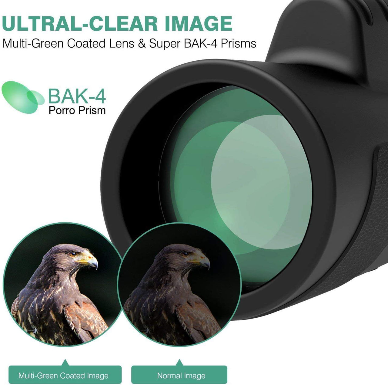 Telescoape monoculare, lunetă cu focalizare dublă HD de mare putere 12X42