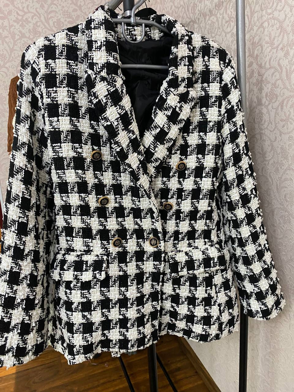Клетчатый жакет, стиль Chanel