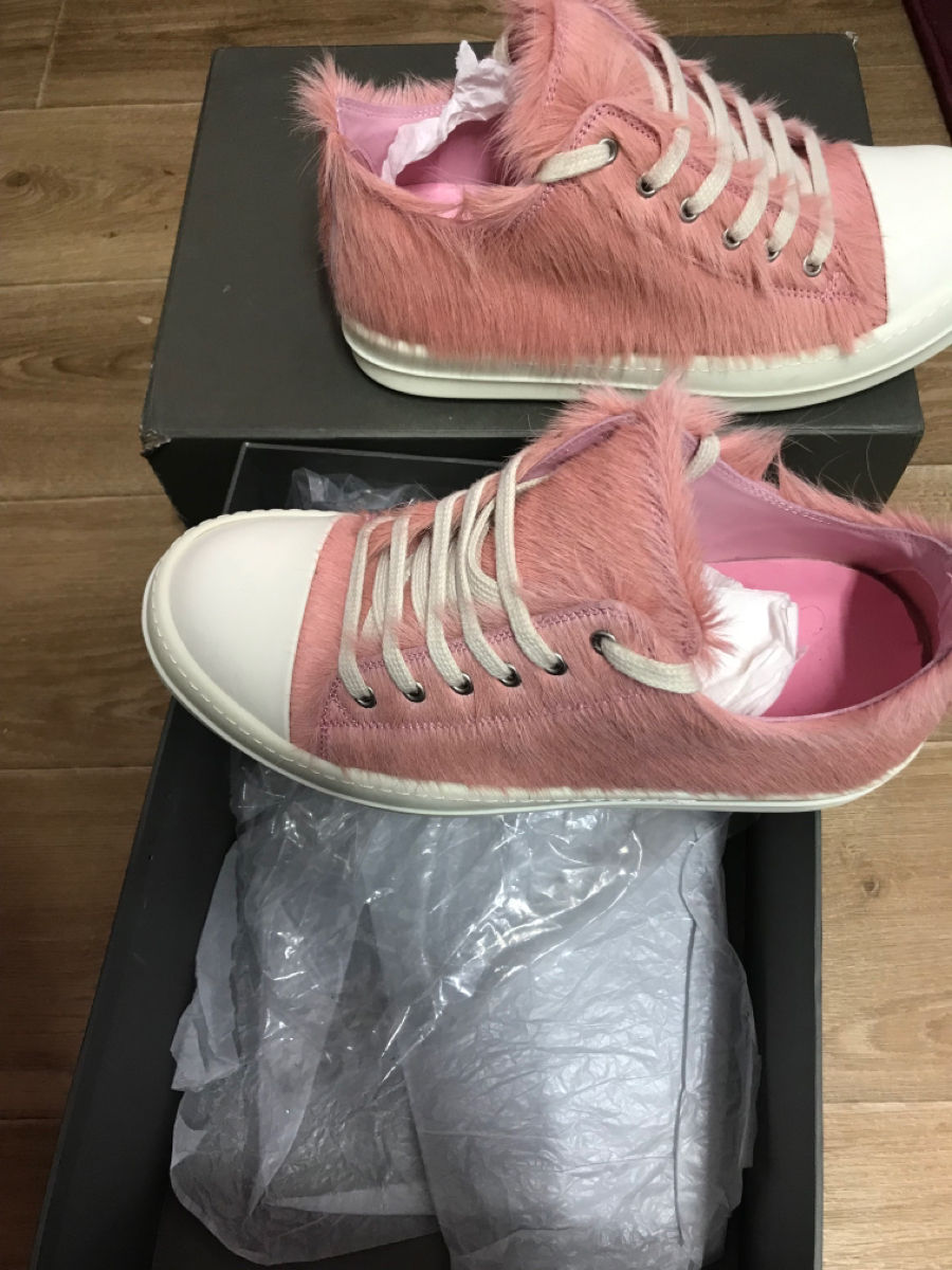 Rick owens pink pony fur ramones