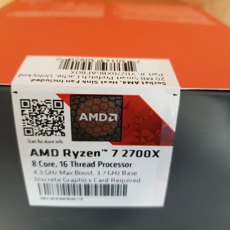 Новый AMD Ryzen 7 2700X Box