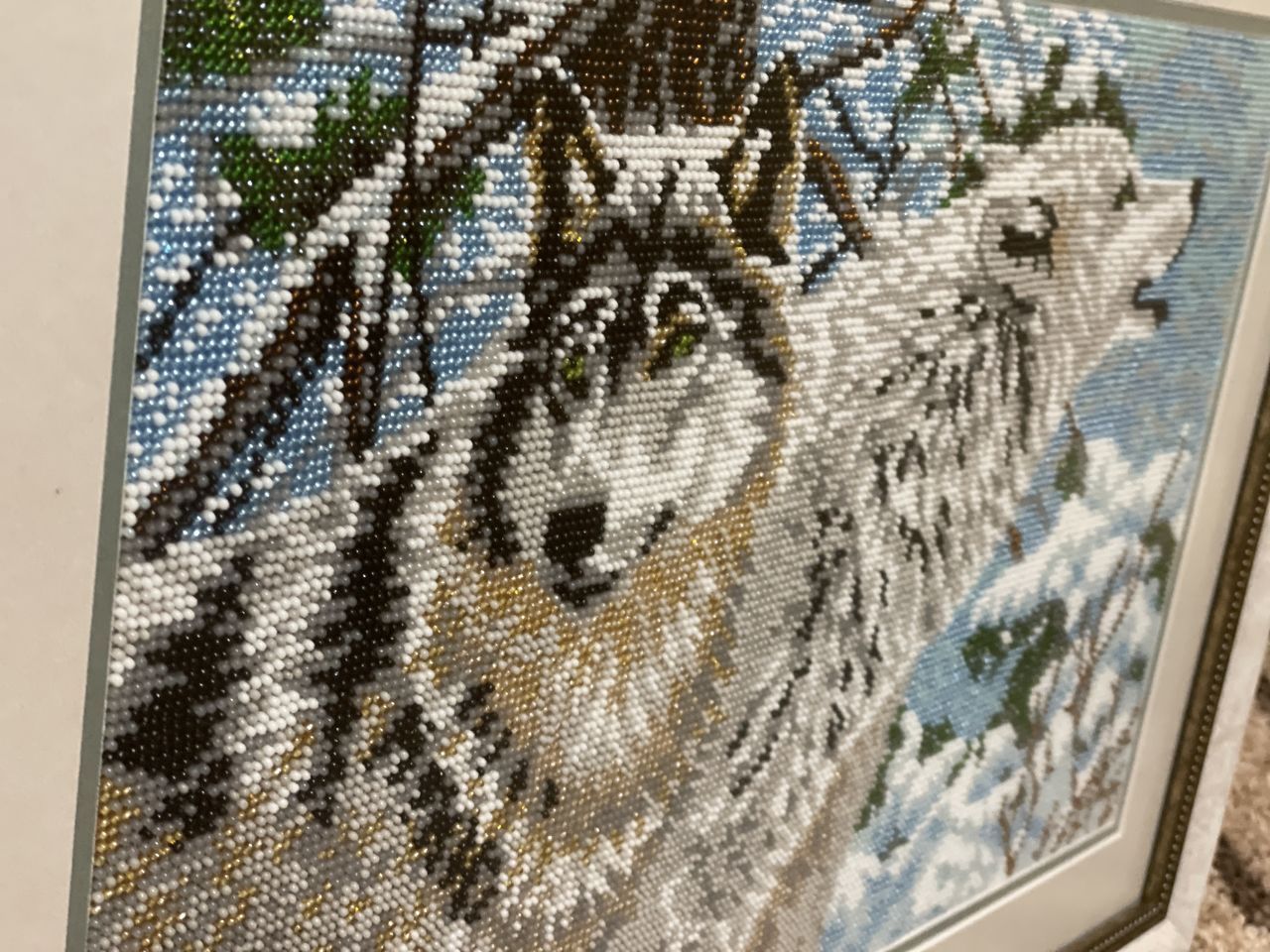 Se vinde tablou cu biser cu tematica de iarnă