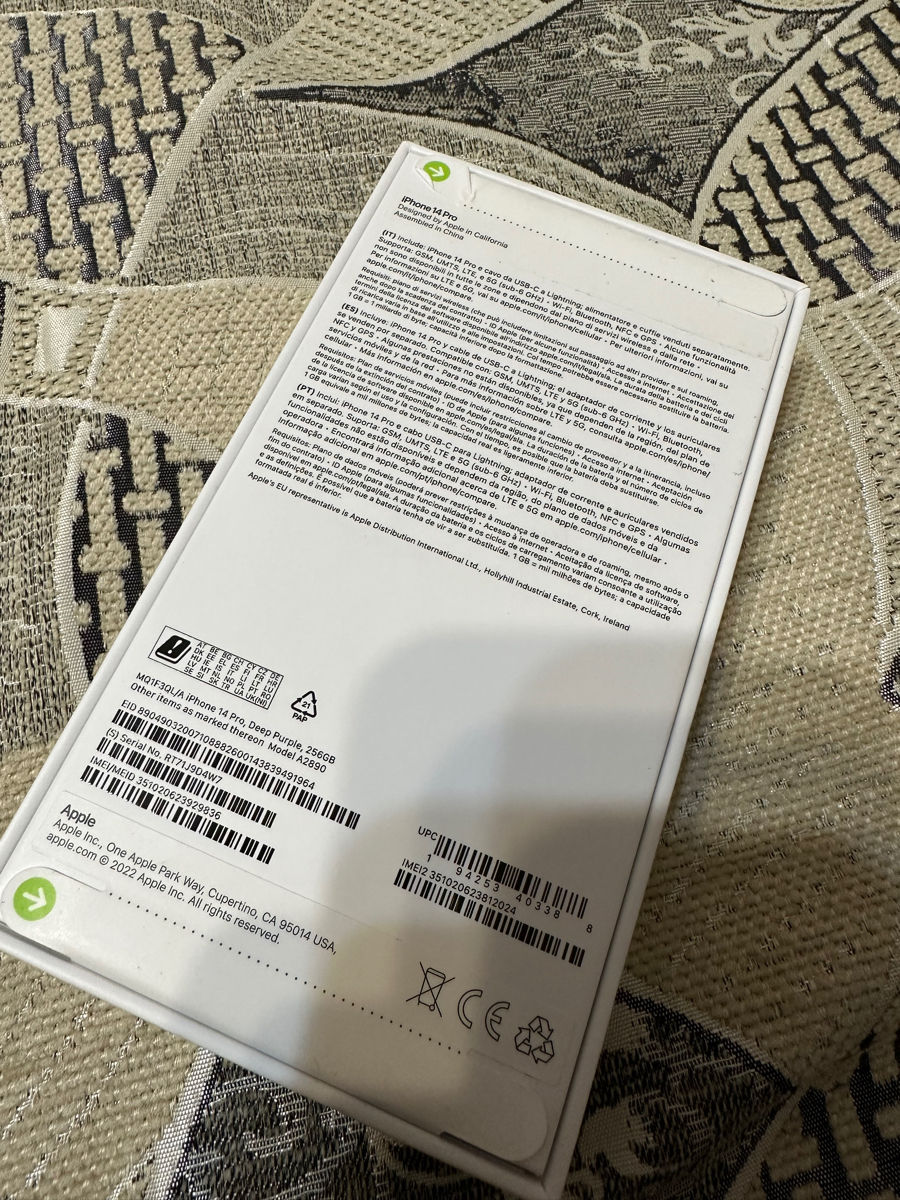 Iphone 14 Pro 256gb Deep Purple Sigilat Original European Sim Fizic ...