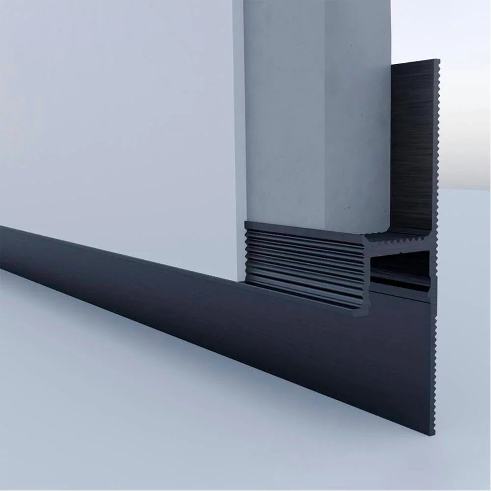 Plinta de montaj ascuns cu iluminare de fundal LED neagra Aspl130B PP ...