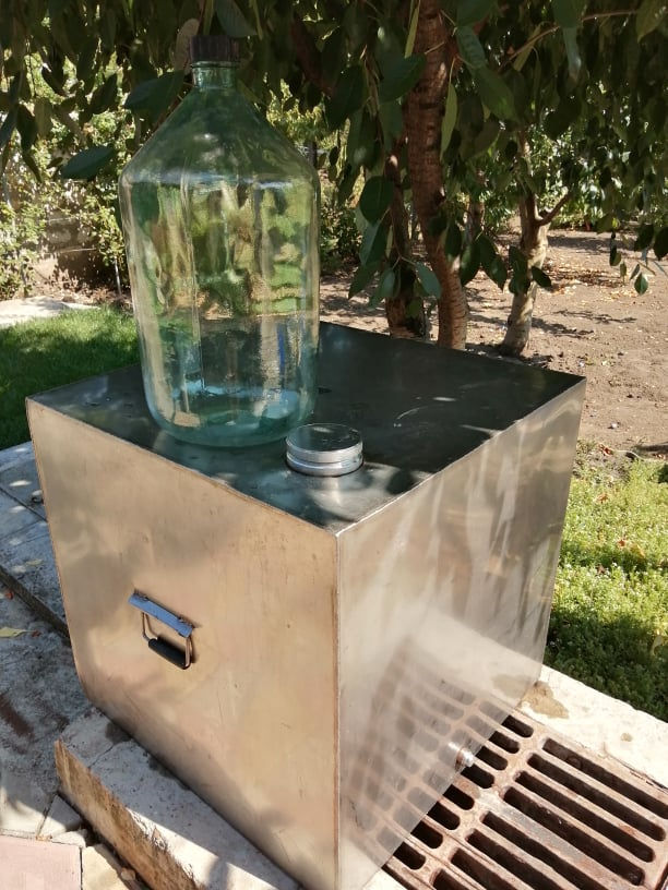 Butoi rezervor inox 350 litri sticla 25 litri pentru vin