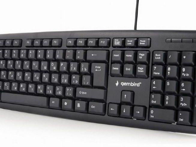 Keyboard Gembird Kb-U-103-Ru, Standard, Full Size, Silent, Black, Usb