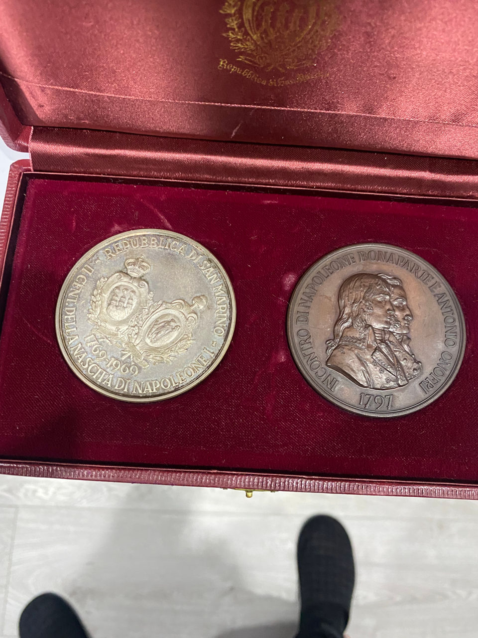 Moneda Argint + Moneda Bronz , 100 gr moneda argint proba 800