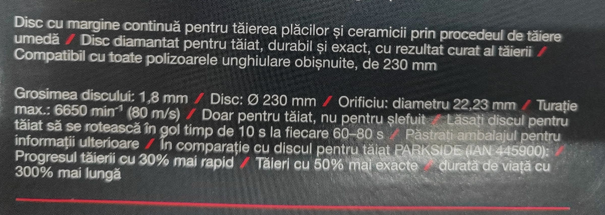 Discuri diamantate Parkside Performance 230mm