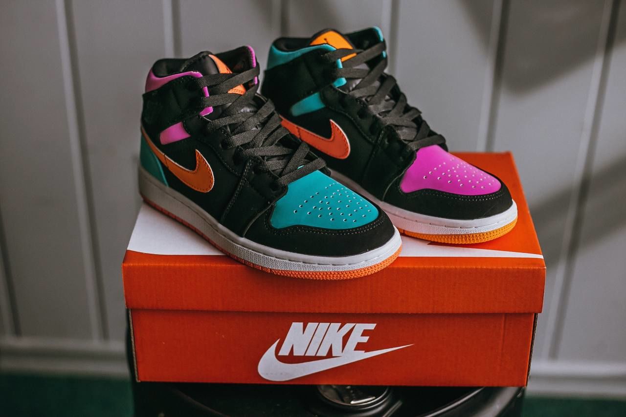 Nike Air Jordan 1 Black Multi Color