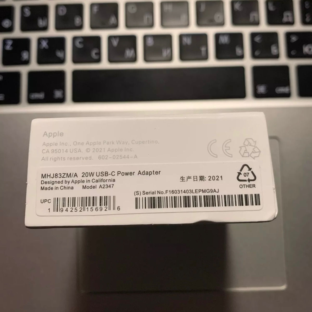 Apple Charger USB Type-C 20W