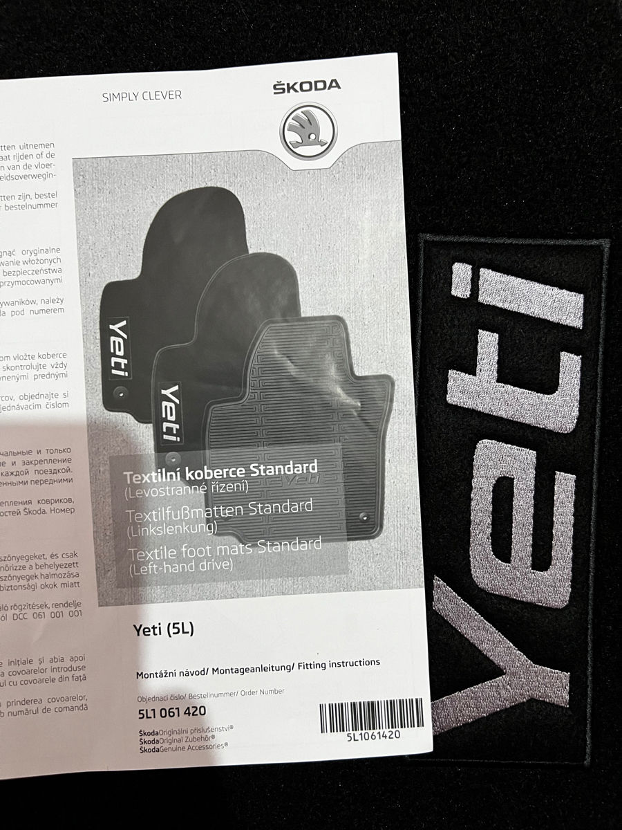 Covorase Skoda Yeti (2009-2017) 100% Originale