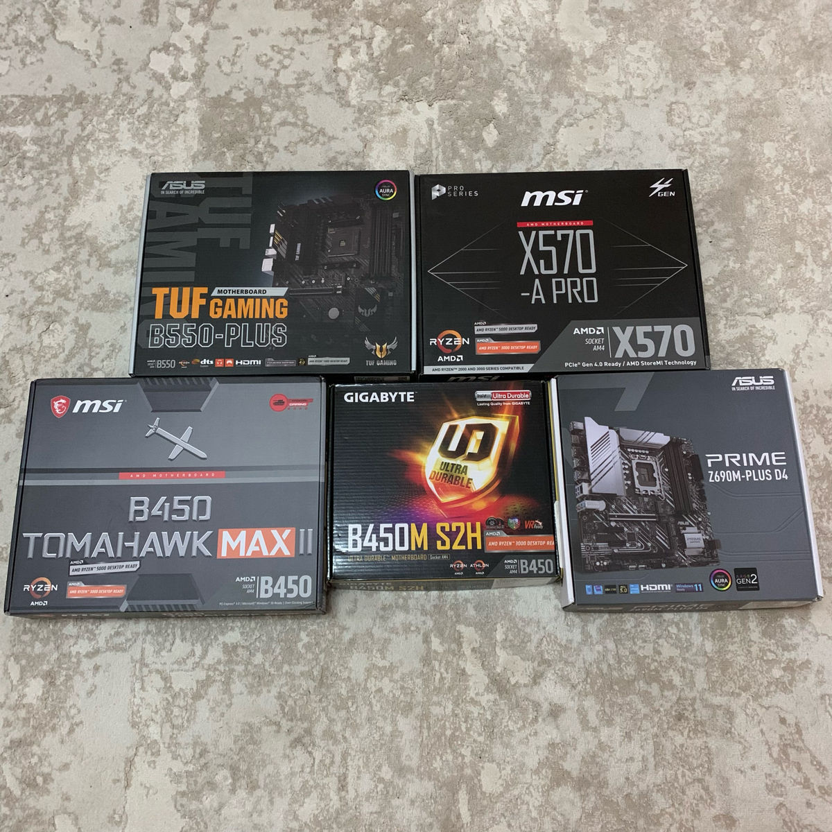 Gigabyte MSI Asus Motherboards ASRock AM4 / B660 / LGA1700