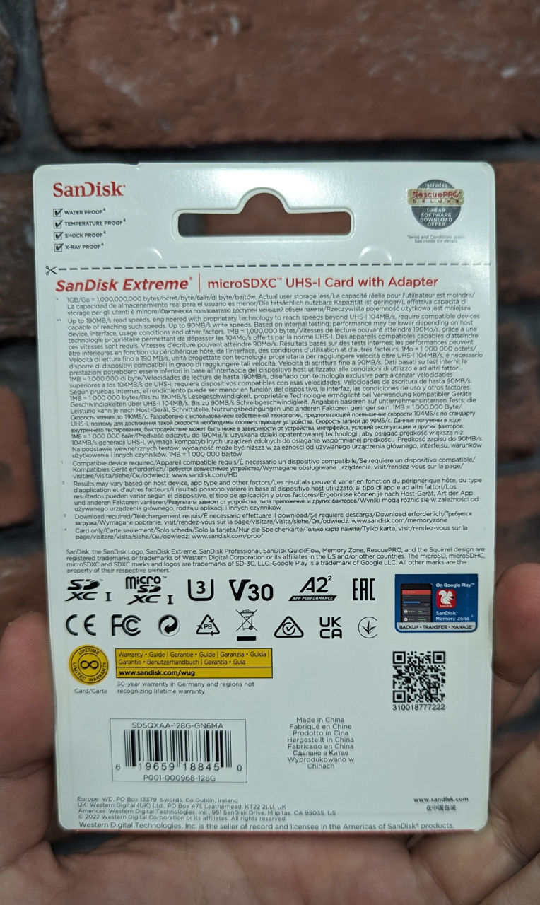 SanDisk Extreme microSDXC 128gb / 190mb