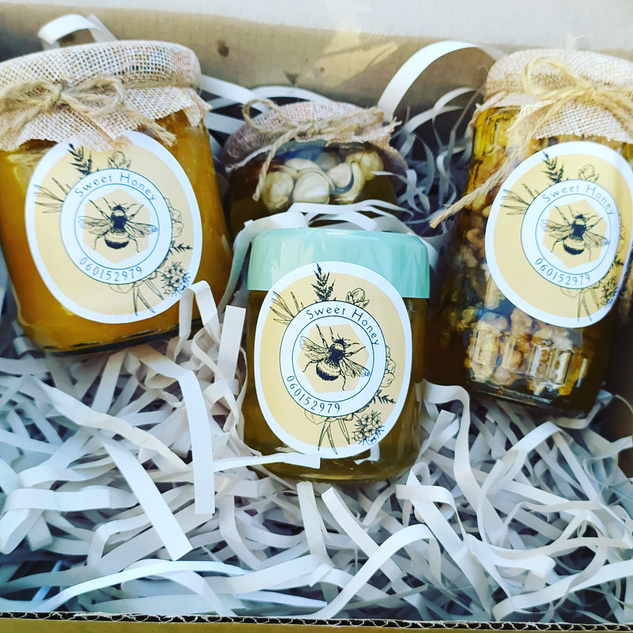 Miere de albine naturala/Set cadou cu miere