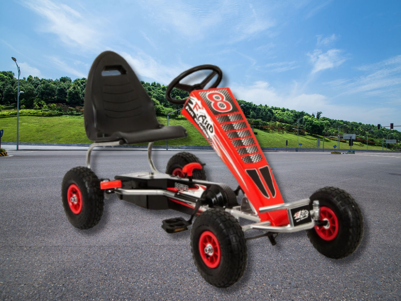 Carting cu pedale pentru copii