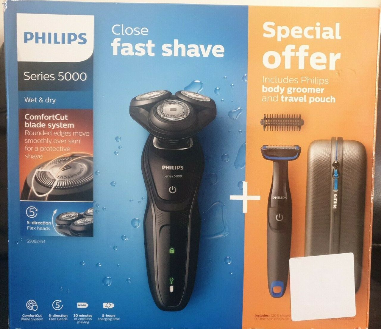 Электробритва Philips S5082/64 AquaTouch + Bodygroom BG1024