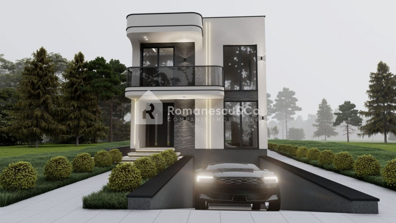 Casă modernă în stil Hi-Tech, 3 nivele, 208 mp+3 ari, Durlești.