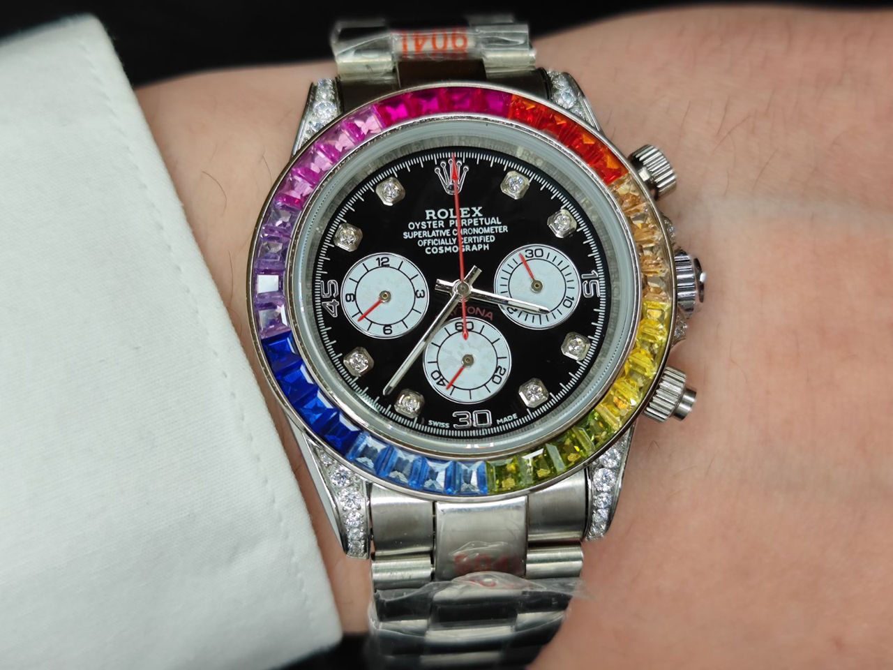 Rolex Rainbow Silver crystals - 250 euros