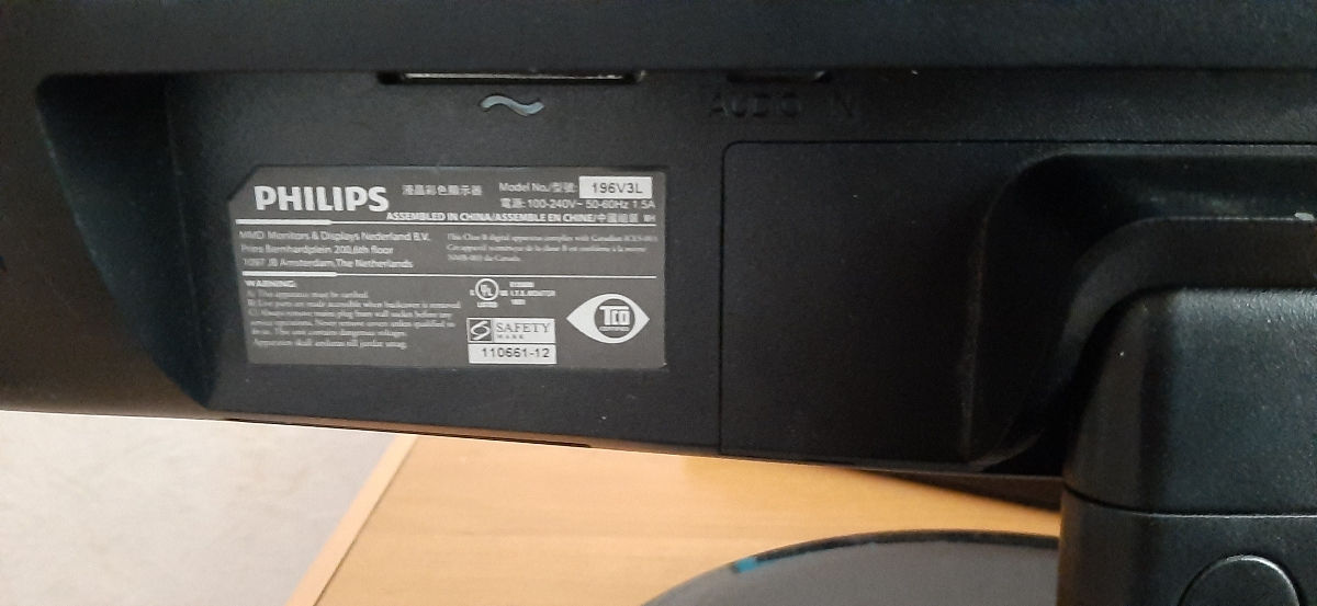 Monitor Philips 196V3L 19"
