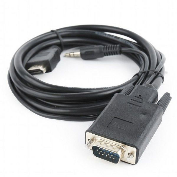 Cable Hdmi To Vga+3.5Mm Jack 3.0M Cablexpert Male-Male, V1.4, Black, A ...