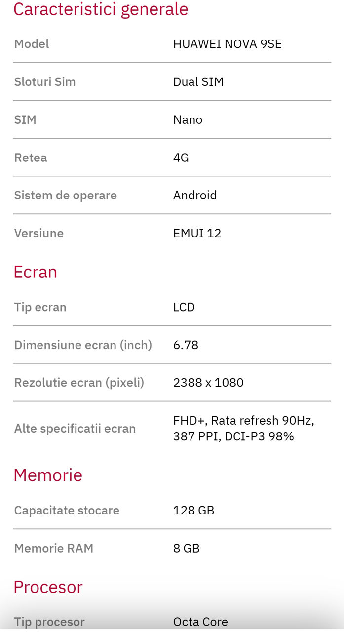 новый Huawei nova 9se 8/128 gb