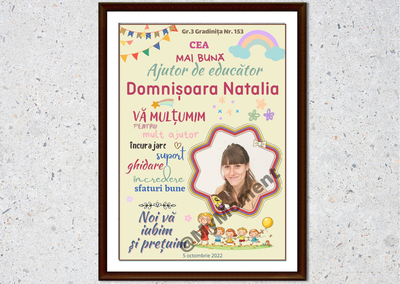 Felicitare - Multumire pentru profesoare, educatoare