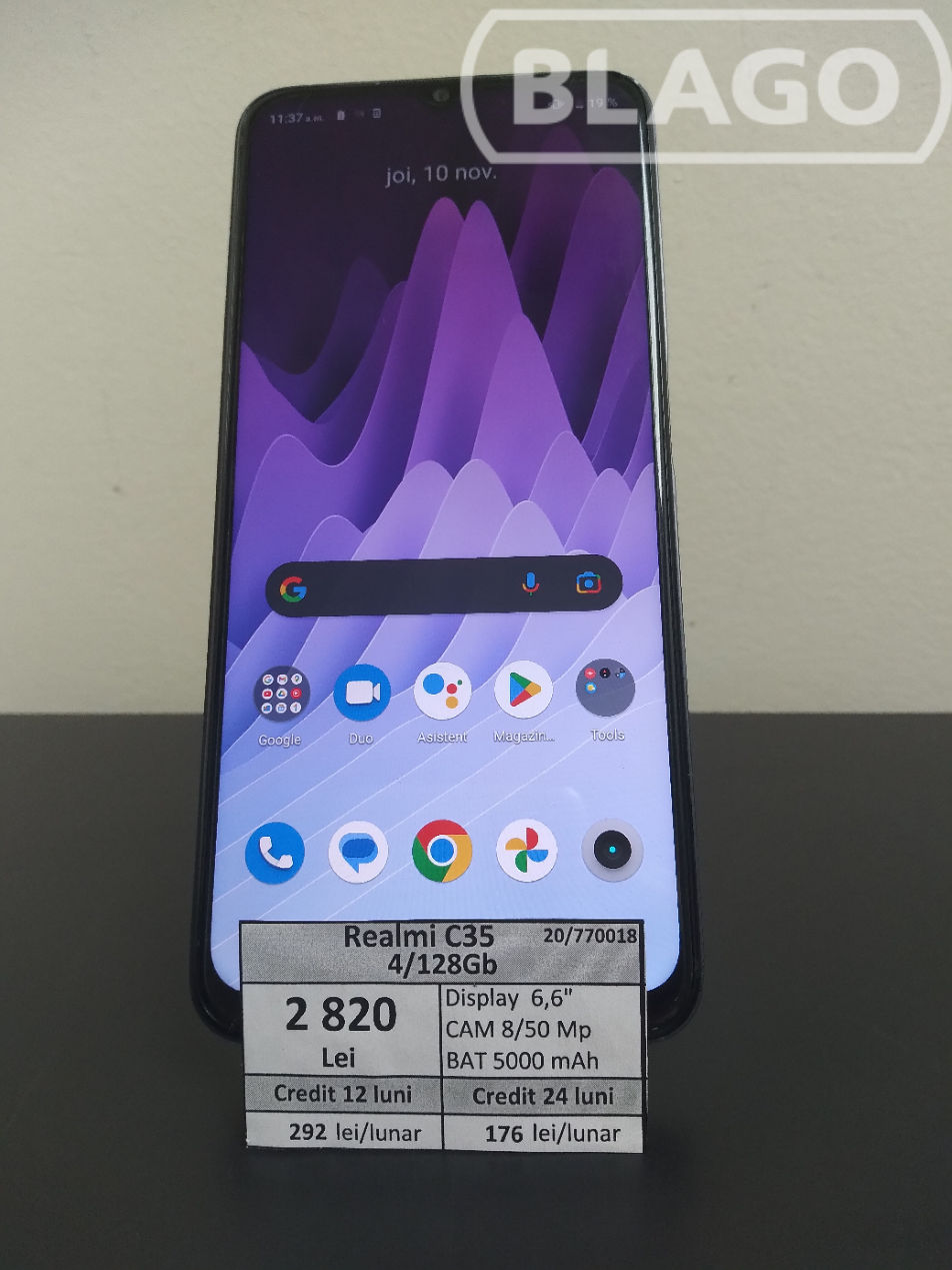 Realmi C35,4/128 Gb,2820 lei