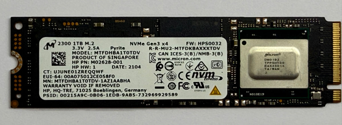 Micron 2300 NVMe 1TB Gen3 x4