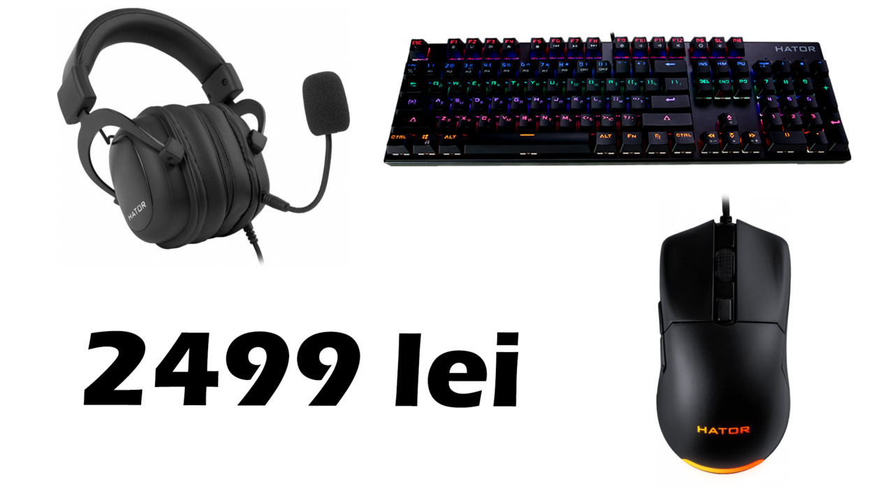 Set gaming HATOR (Mouse, casti, keyboard)