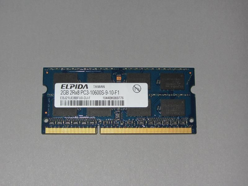 DDR3 Elpida 2Gb 2Rx8 PC3-10600S-9-10-F1 частота 1333Mhz