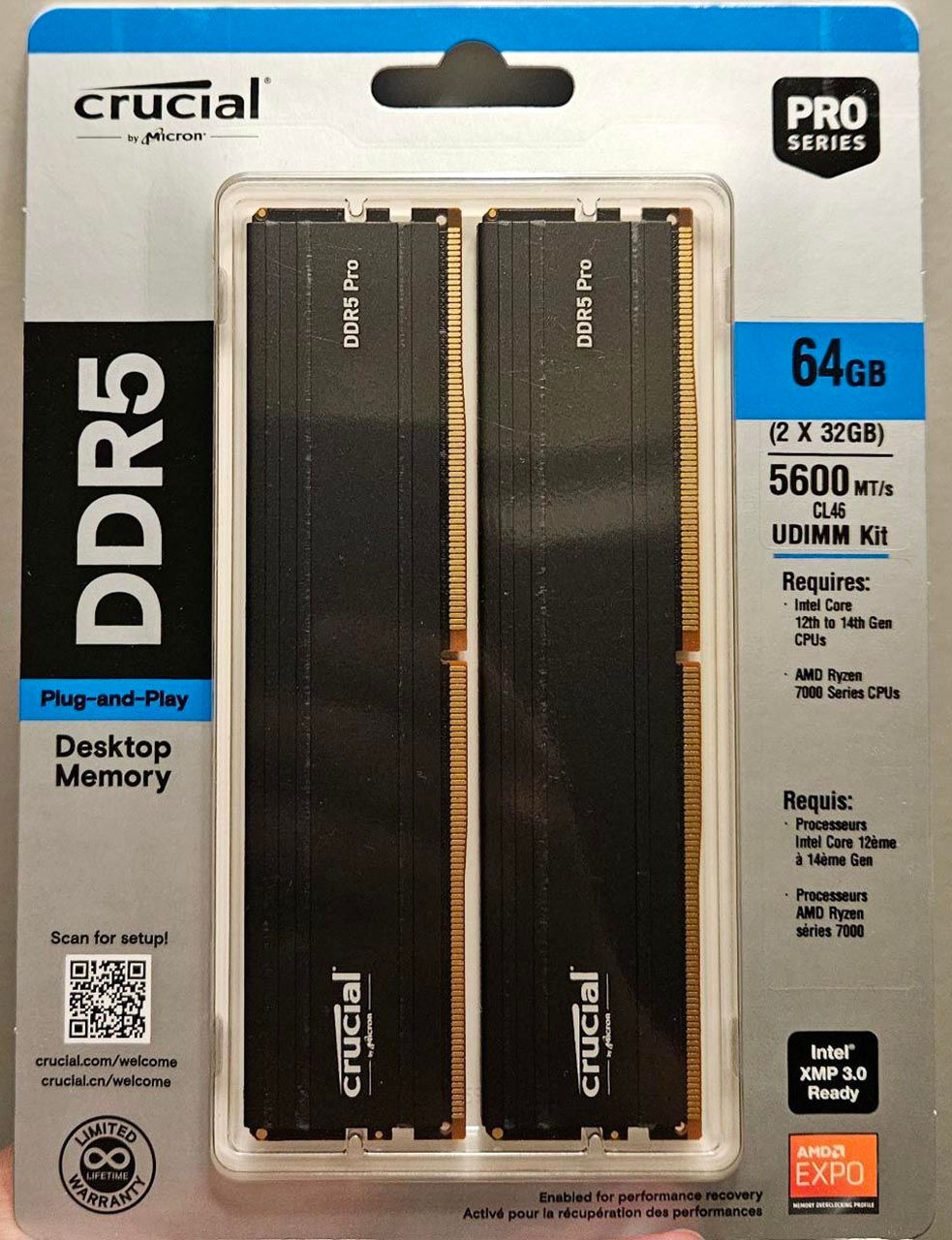 Новая DDR5 Crucial PRO 64Gb