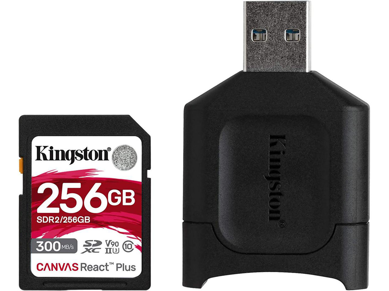 256Gb Sdxc Card Class 10 Uhs Ii U3 Kingston Canvas React Plus
