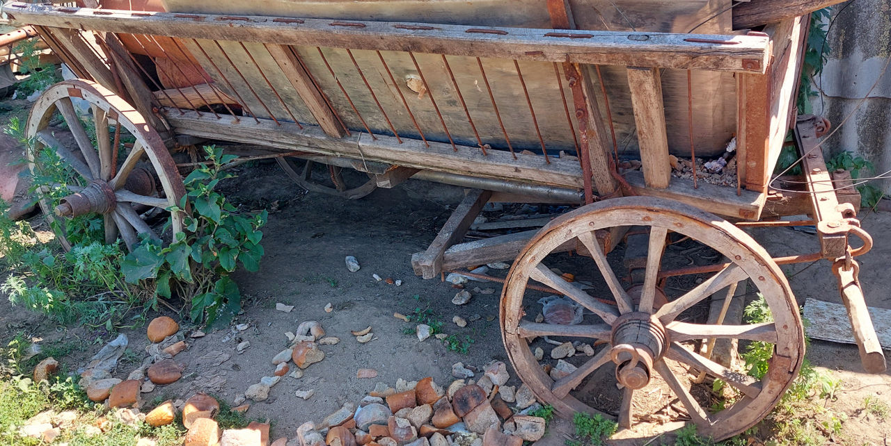 Căruță cu roți de lemn