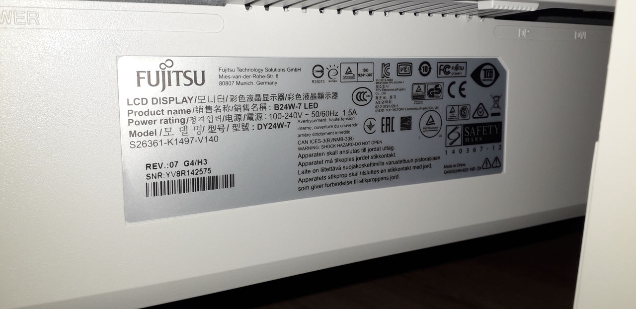 Monitor Fujitsu b24w-7