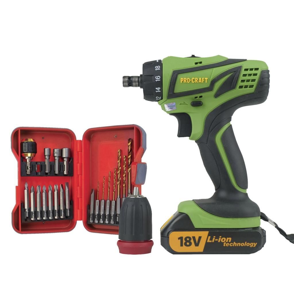 Mașină de înșurubat ProCraft PA18Pro+ DFR+Tool Set-oeR - 1850 MDL
