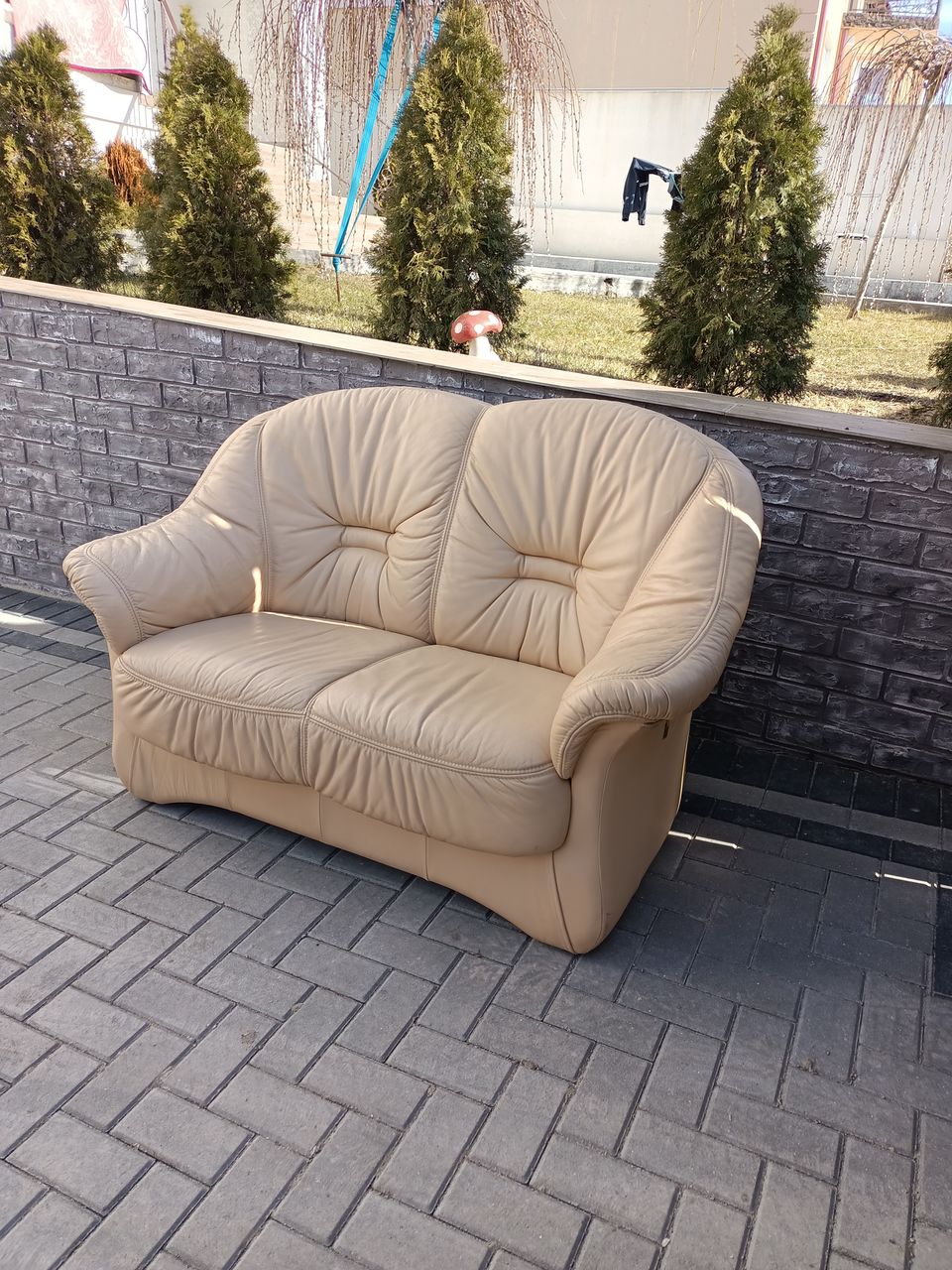 Canapea 2 locuri din piele naturala
