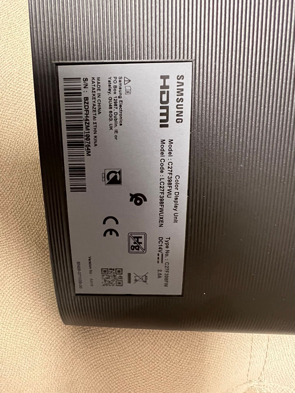 Samsung C27F398FWU - 1920x1080 27" Curved 60Hz Monitor