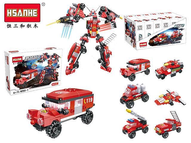 Конструктор Hsanhe Робот-Машина, 22X15X5Cm, 6 Видов, Красн