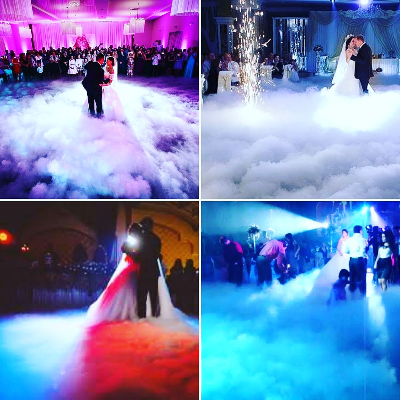 Show luminii, fum greu