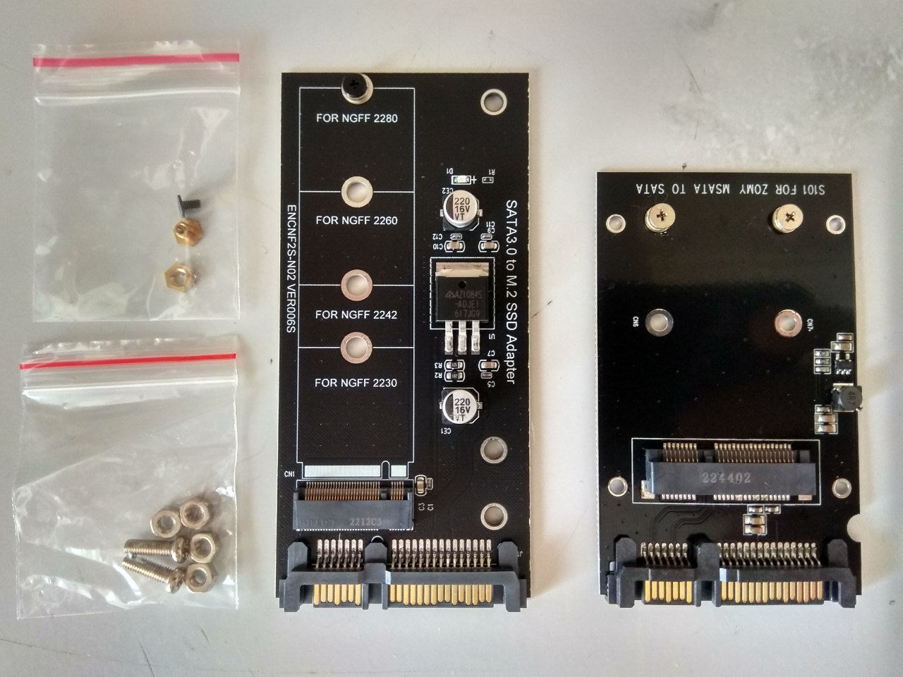 Adaptoare pentru conectare la SATA din mSATA și m2 SATA